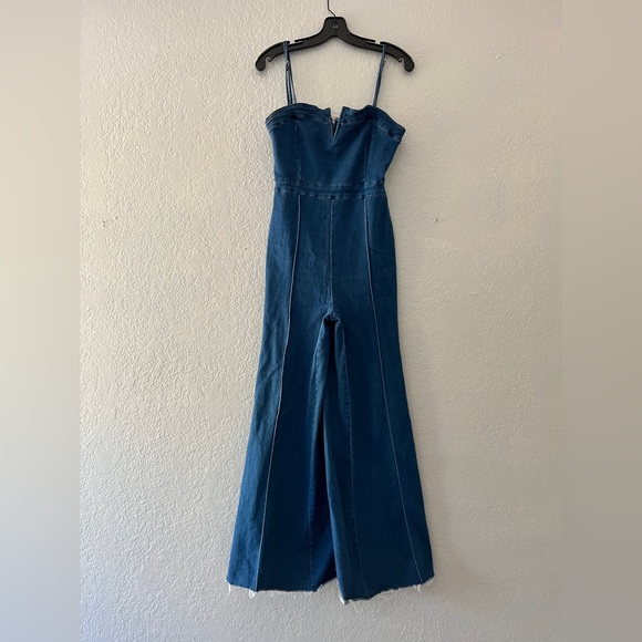 Other | Denim Bell Bottom Romper | Poshmark